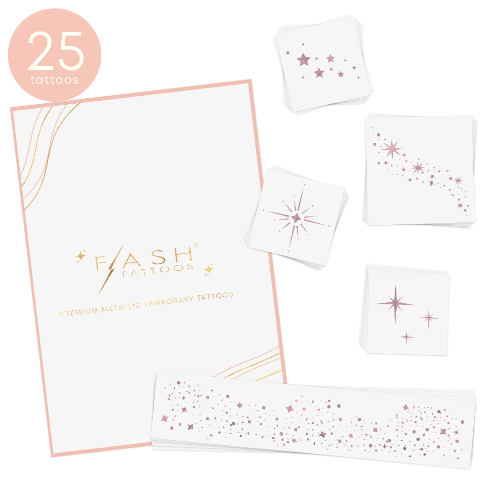 STARLIGHT PINK VARIETY SET | METALLIC TEMPORARY TATTOOS | FLASH TATTOOS ...